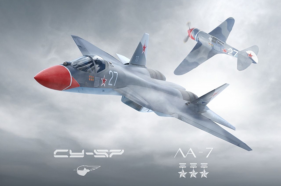 Ростех показал Су-57 в образе легендарного истребителя Ивана Кожедуба - AEX.RU